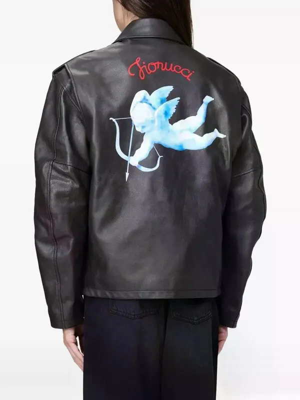 Fiorucci Graphic-print Leather Jacket