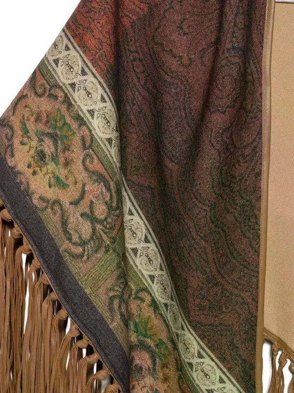 PIERRE-LOUIS MASCIA Paisley-print Fringed Shawl - Brown