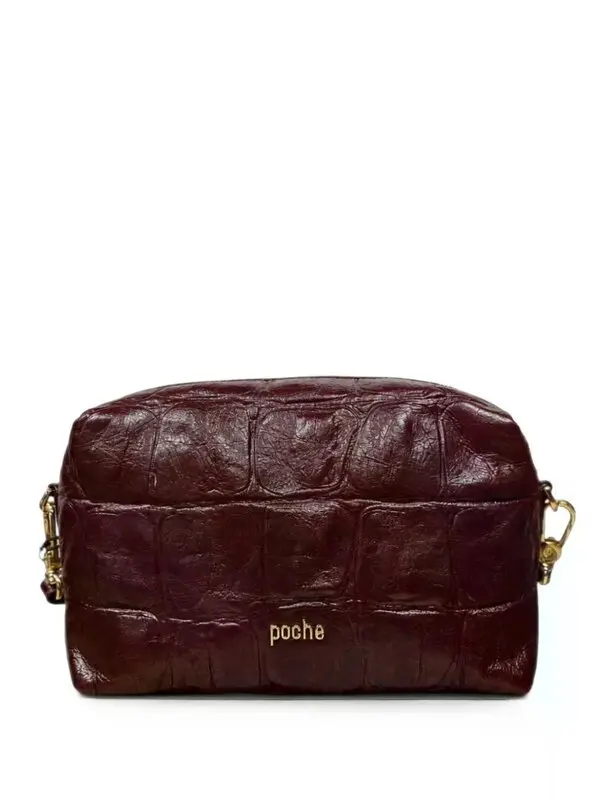 POCHE PARIS Croc-effect Leather Clutch Bag