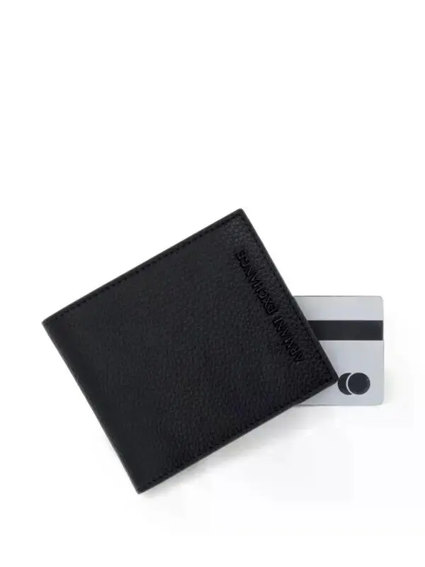 Armani Exchange Logo-embossed Pebbled-leather Wallet