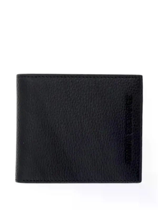 Armani Exchange Logo-embossed Pebbled-leather Wallet - Black
