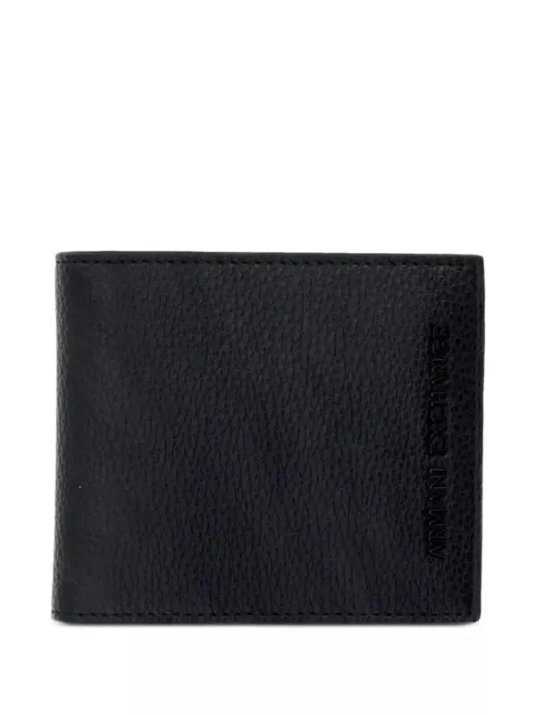 Armani Exchange Logo-embossed Pebbled-leather Wallet - Black