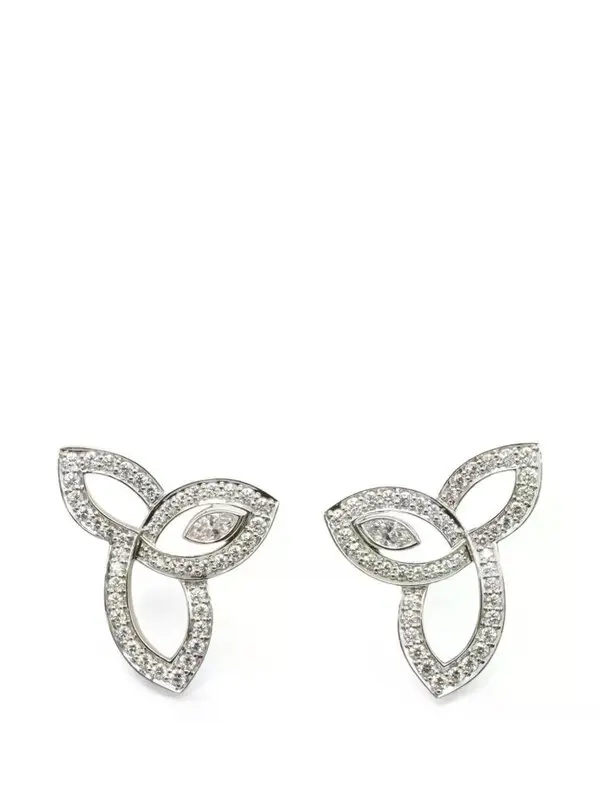 Harry Winston 2010s Lily Cluster Diamond Earrings - Silver