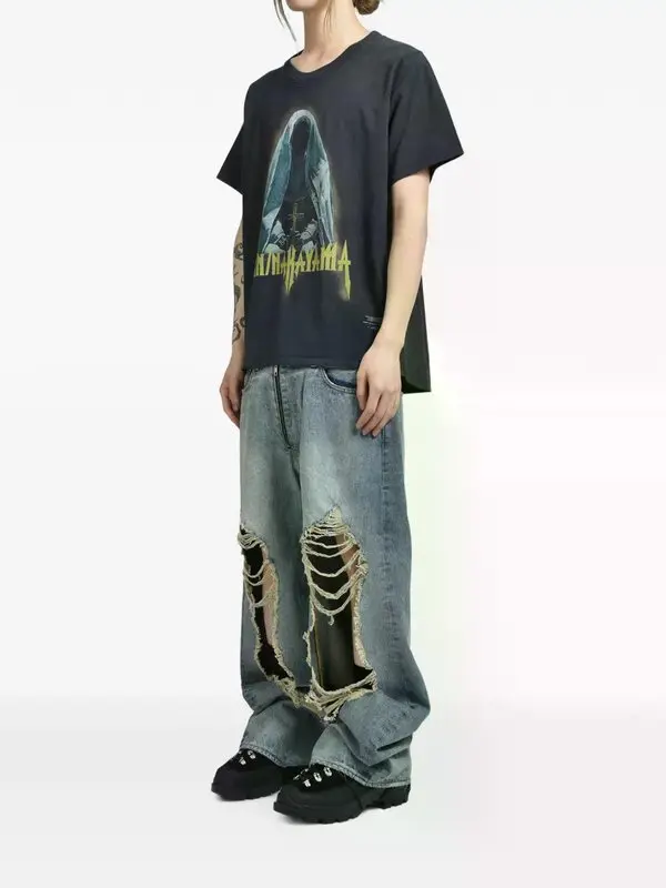 JUN/NAKAYAMA Nun Graphic-print Washed-effect T-shirt
