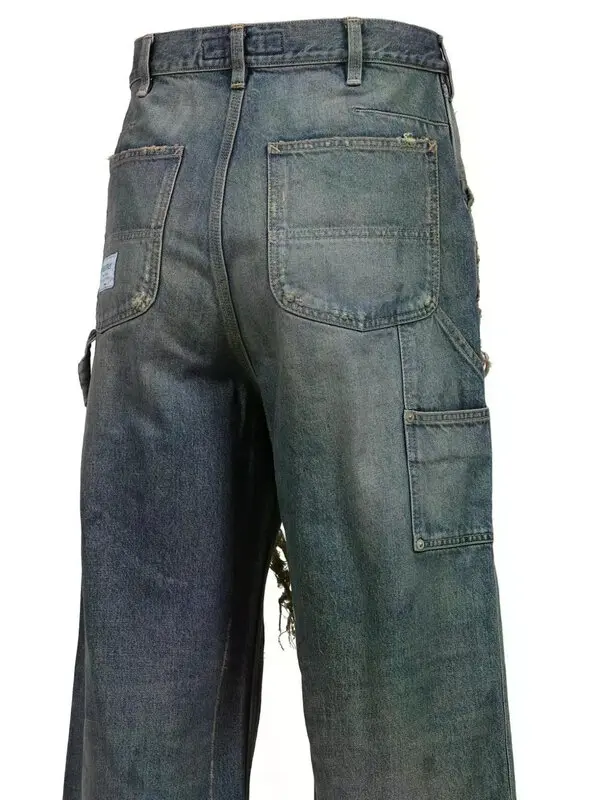 DAIRIKU Distressed Double-knee Jeans