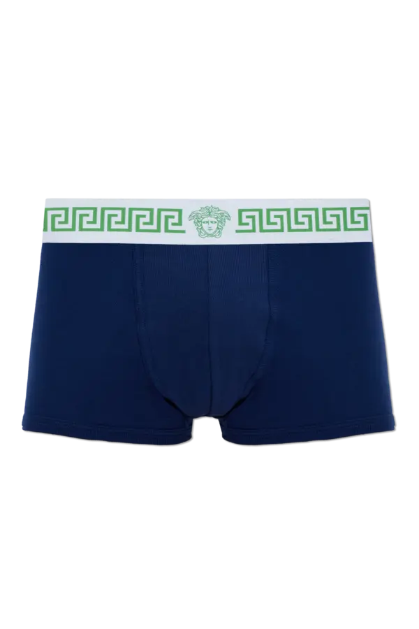 Versace Navy Boxer Briefs With Medusa Head