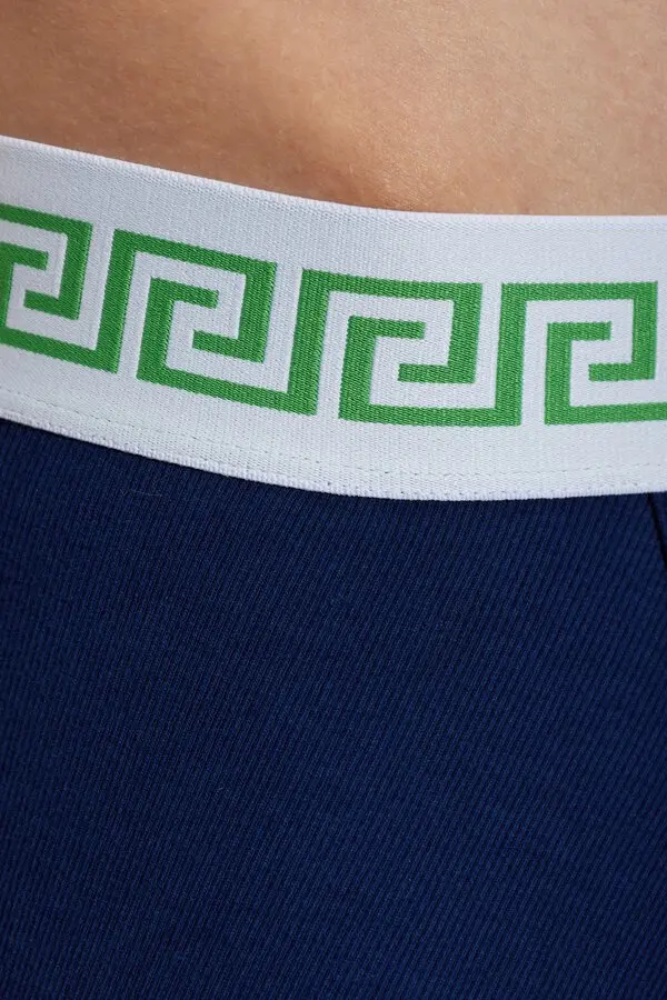 Versace Navy Boxer Briefs With Medusa Head