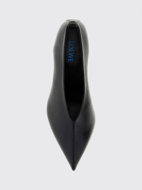 Loewe Origami Cubic Smooth Lambskin Leather Pumps With Cone Heel - Black