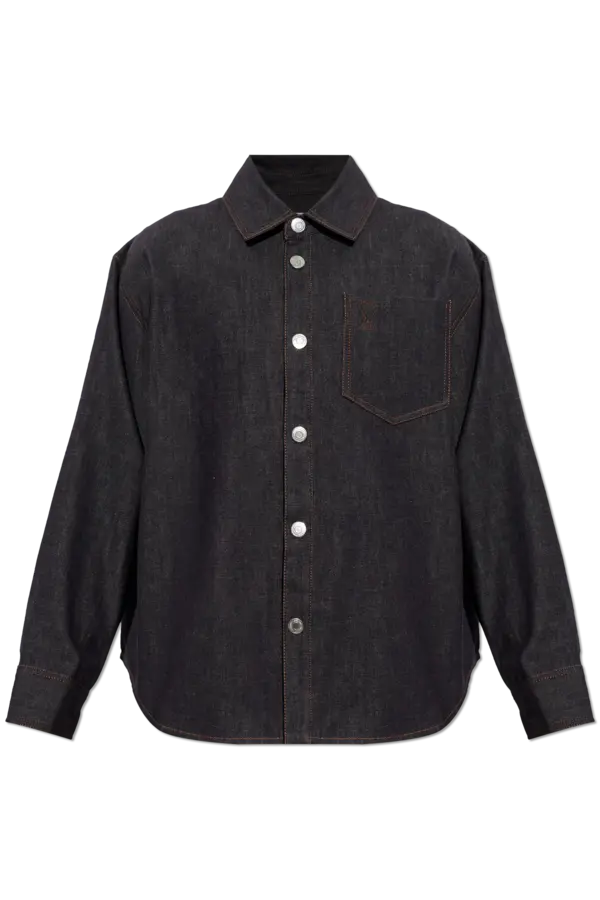 AMI Paris Denim Shirt With Logo