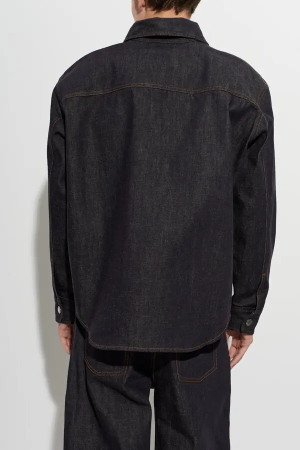 AMI Paris Denim Shirt With Logo