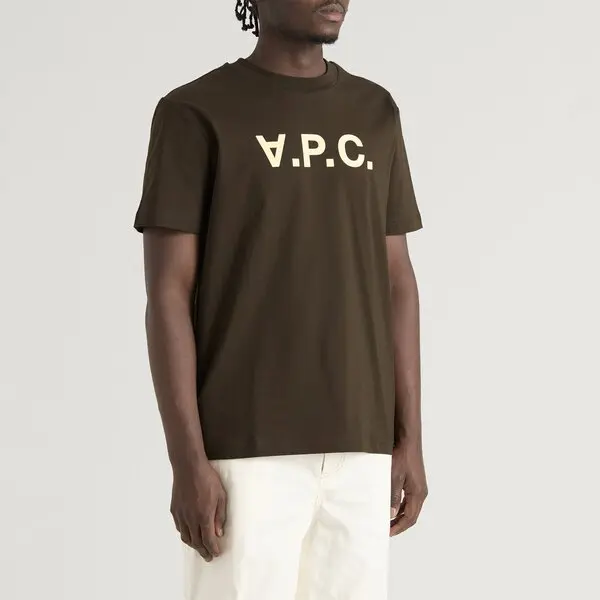 A.p.c. Vpc Logo T-shirt - Brown/ecru