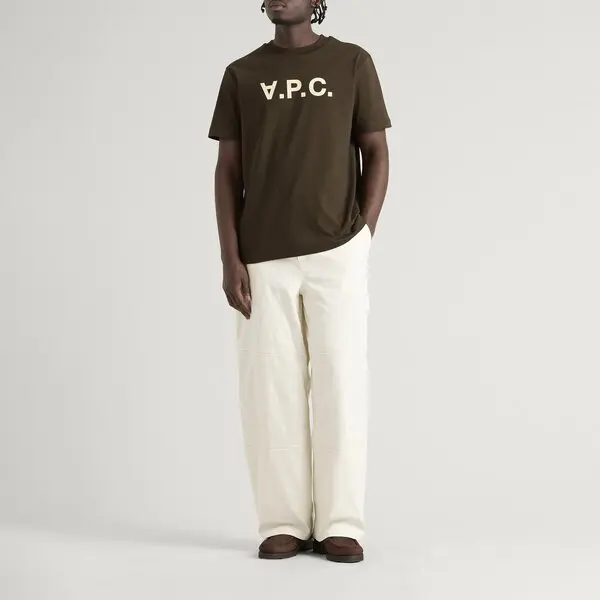 A.p.c. Vpc Logo T-shirt - Brown/ecru