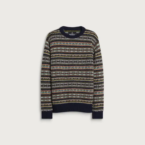 Barbour Scottish Made Fairisle Crew - Navy