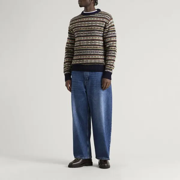Barbour Scottish Made Fairisle Crew - Navy
