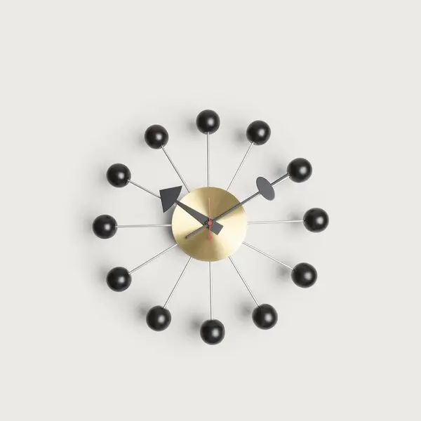 VITRA George Nelson Ball Wall Clock - Black/brass