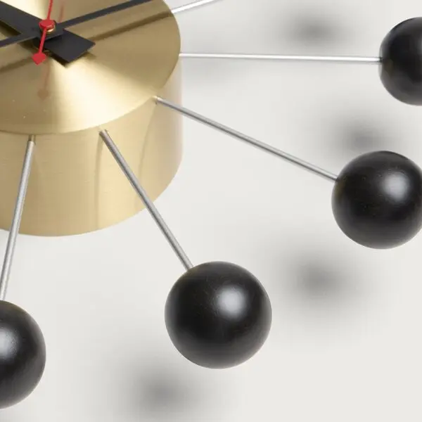 VITRA George Nelson Ball Wall Clock - Black/brass