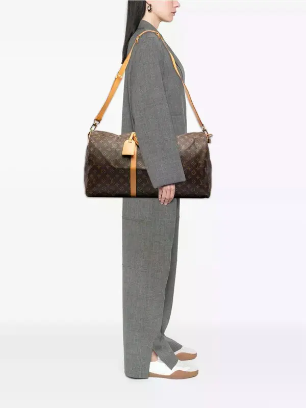 LOUIS VUITTON 1994 Monogram Keepall Bandouliere 55 Travel Bag - Brown