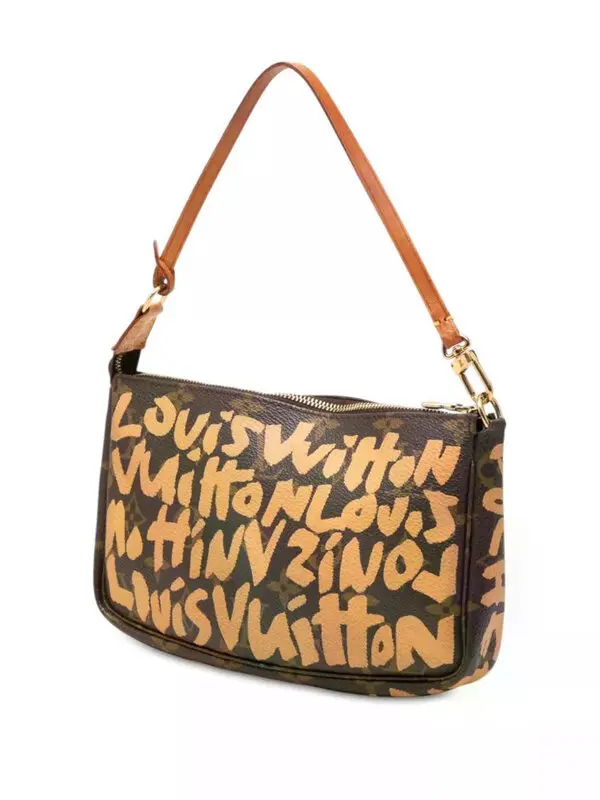LOUIS VUITTON 2001 Stephen Sprouse Monogram Graffiti Pochette Accessoires Shoulder Bag - Brown