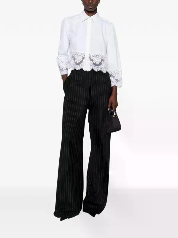 Dolce & Gabbana Lace-trim Cropped Shirt