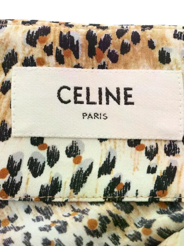 Celine 2020s Leopard-print Draped Midi Skirt