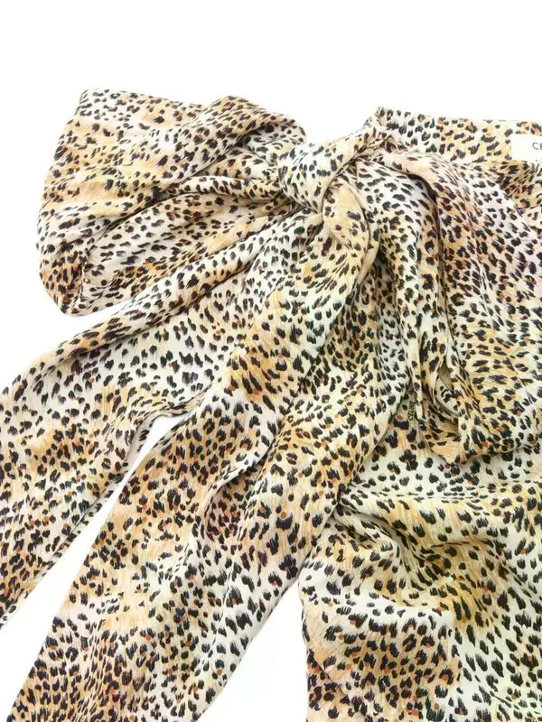 Celine 2020s Leopard-print Draped Midi Skirt