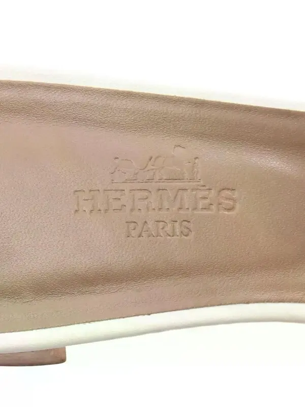 Hermès 2000s Oasis Leather Sandals - White