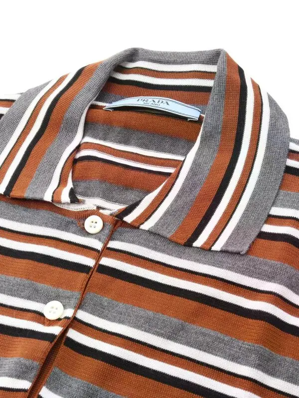 Prada 2010s Striped Polo Shirt