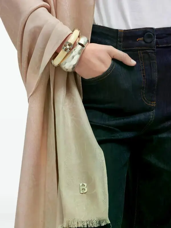 BLUGIRL Paisley-jacquard Frayed Scarf - Neutrals
