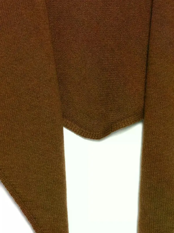 BEYOU Fine-knit Triangular Scarf - Brown