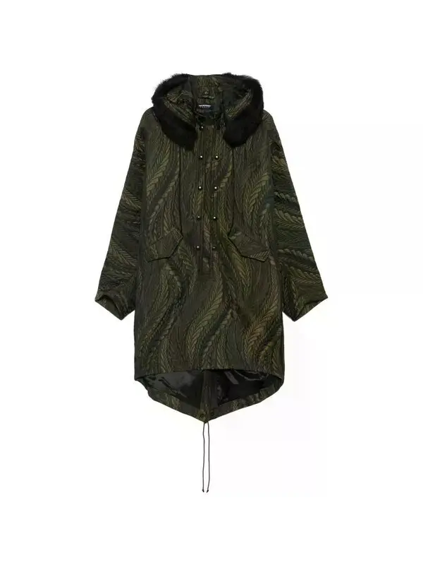 KIKO KOSTADINOV Bittern Leaf-jacquard Hooded Poncho - Green