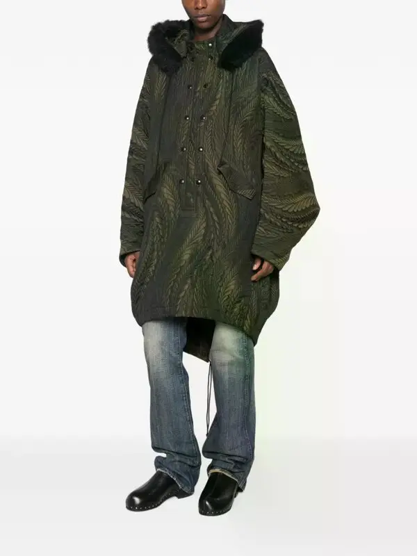 KIKO KOSTADINOV Bittern Leaf-jacquard Hooded Poncho