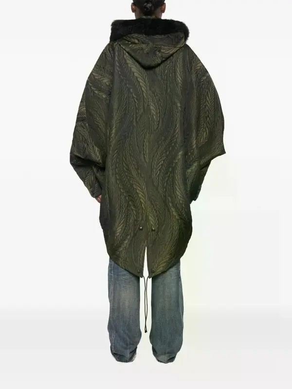 KIKO KOSTADINOV Bittern Leaf-jacquard Hooded Poncho