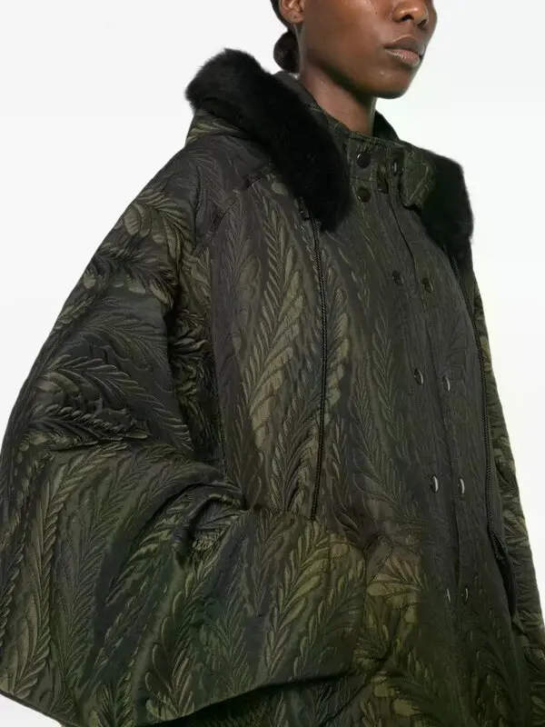 KIKO KOSTADINOV Bittern Leaf-jacquard Hooded Poncho