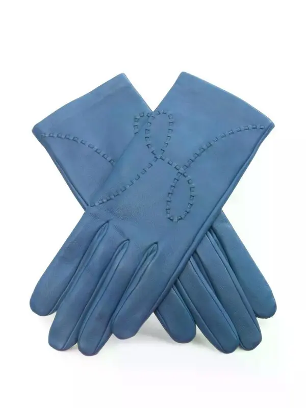 Hermès 2010s Lisbon H-stitch Gloves - Blue