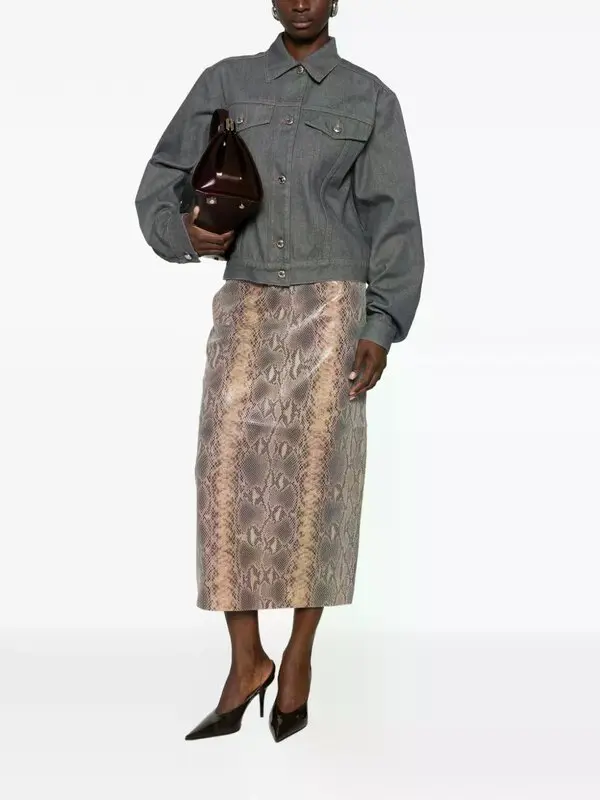 Sportmax Button-up Denim Jacket - Grey