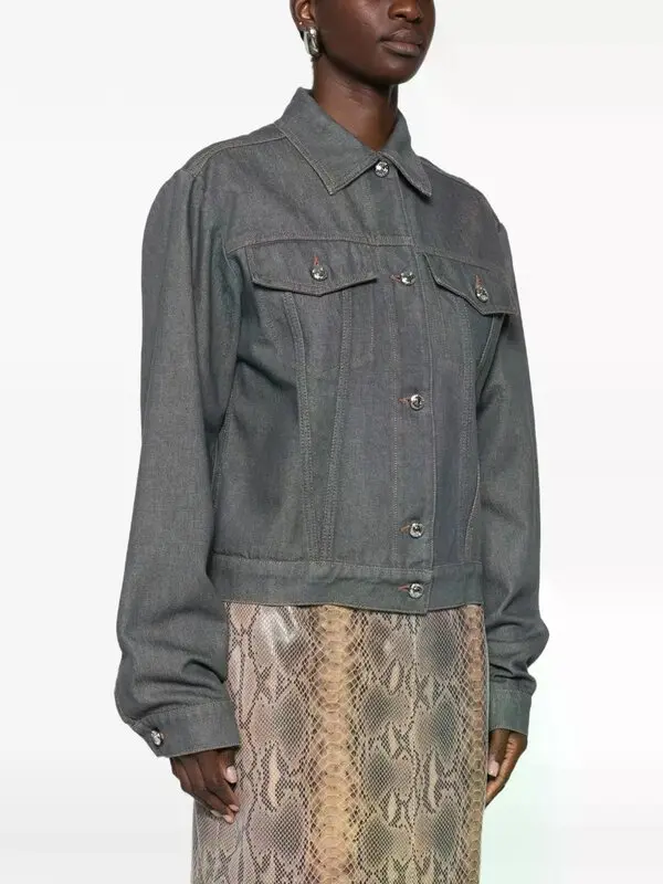 Sportmax Button-up Denim Jacket - Grey