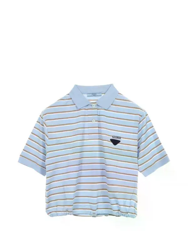Prada 2010s Striped Polo Shirt - Blue