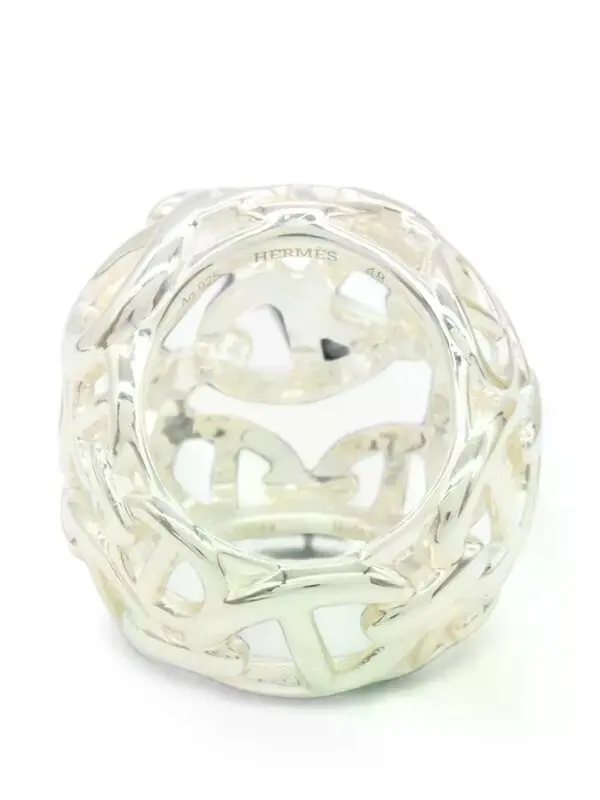 Hermès 2010s Chaine D'ancre Enchainée Cut-out Ring - Silver