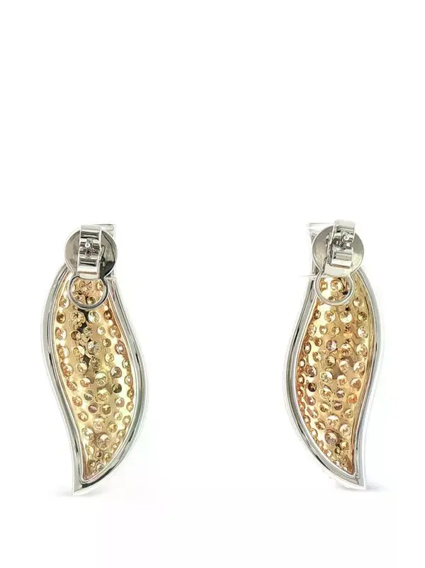 HYT JEWELRY Diamond Leaf Earrings - Silver