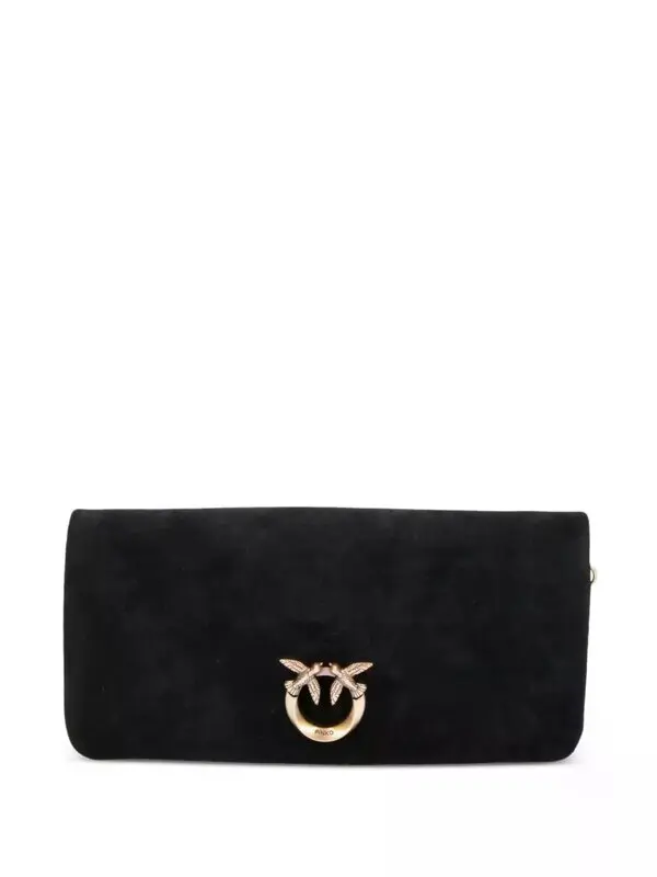 Pinko Suede Shoulder Bag - Black
