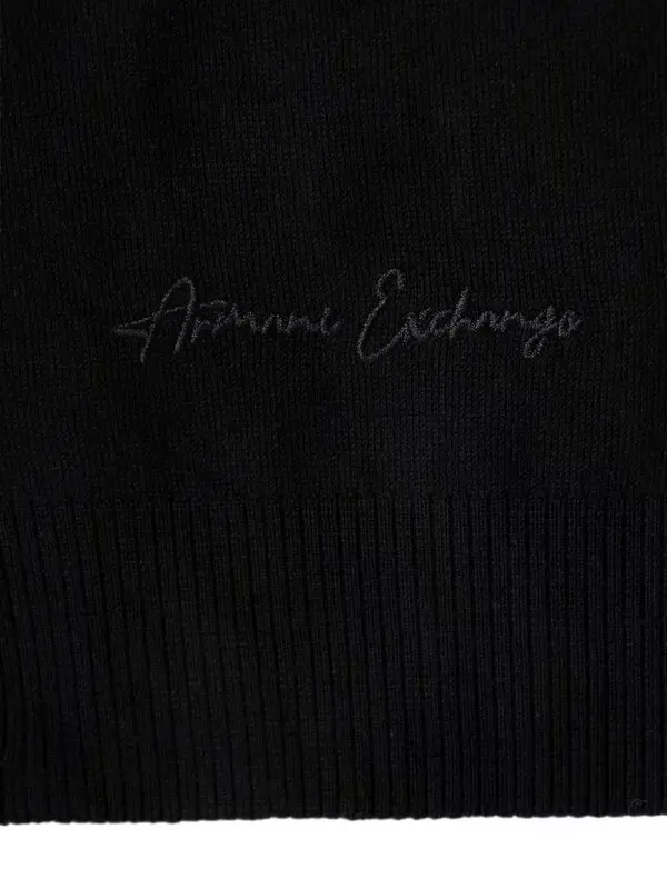 Armani Exchange Logo-embroidered Knitted Scarf