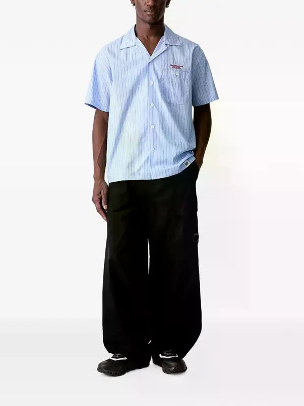 NEIGHBORHOOD Vertical-stripe Logo-embroidered Shirt