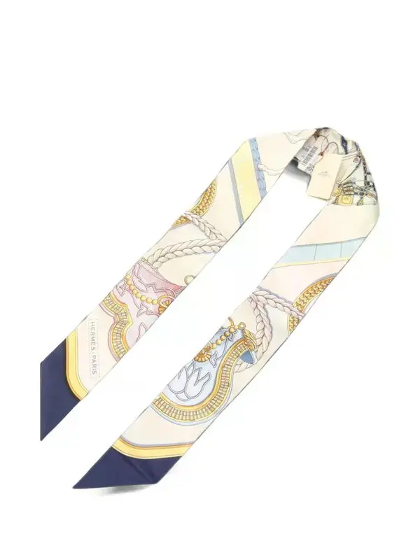 Hermès 2020s Grand Apparat Twilly Scarf - Neutrals