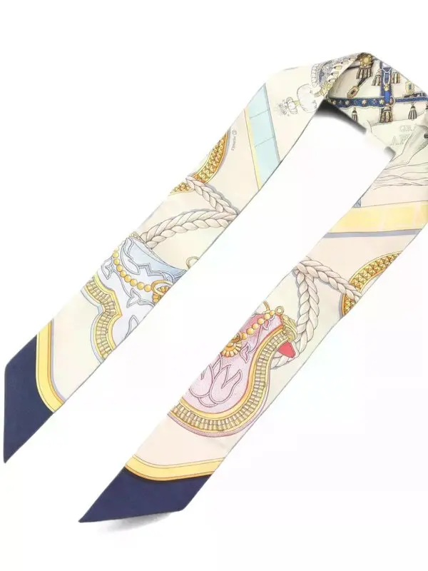 Hermès 2020s Grand Apparat Twilly Scarf - Neutrals