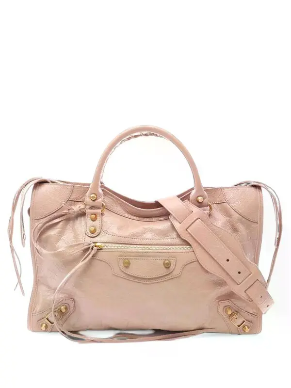 Balenciaga 2020s Medium Le City Leather Tote Bag - Pink