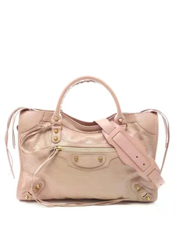 Balenciaga 2020s Medium Le City Leather Tote Bag - Pink