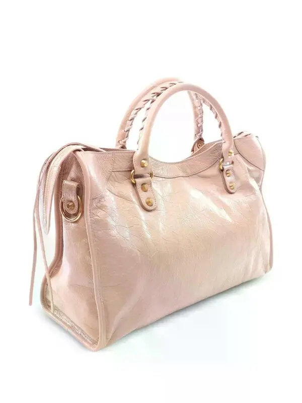 Balenciaga 2020s Medium Le City Leather Tote Bag - Pink