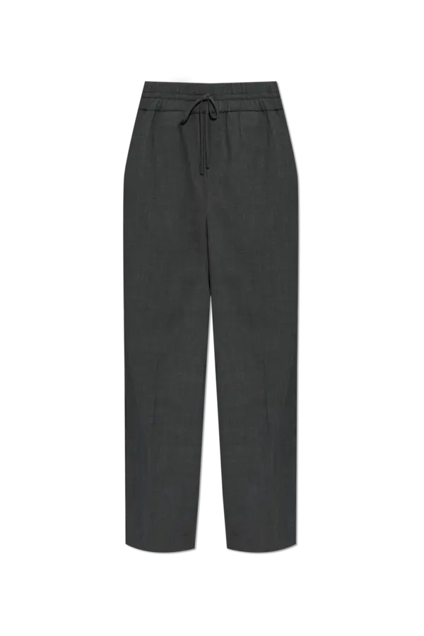 AMI Paris Wool Straight-leg Trousers - Grey