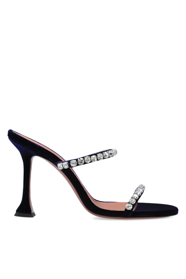 Amina Muaddi Heeled Mules ‘gigi - Navy Blue