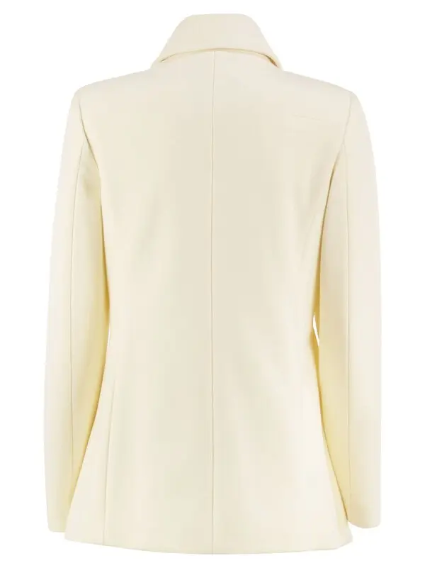 FAY Wool-blend Short Coat With 3 Ganci - White